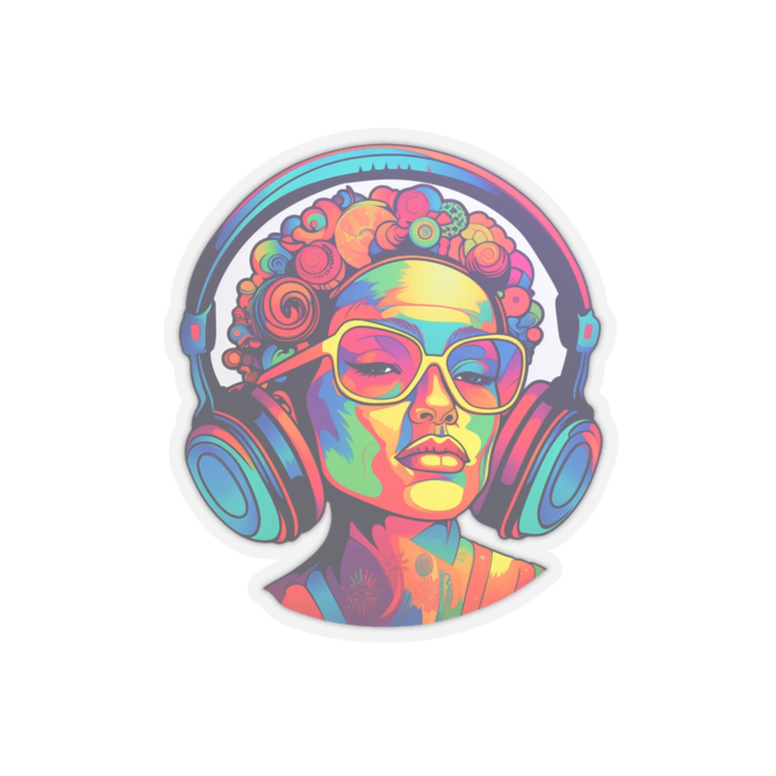 DJ Sticker Vintage Vinyl and Headphone Design Perfect Gift for Djs ...