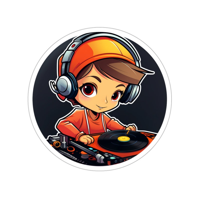 DJ Sticker Vintage Vinyl and Headphone Design Perfect Gift for Djs ...