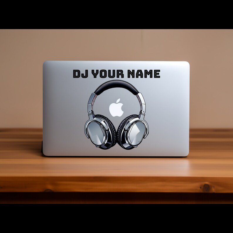 Customized Laptop DJ Sticker/ Decal Personalize Headphone Sticker ...