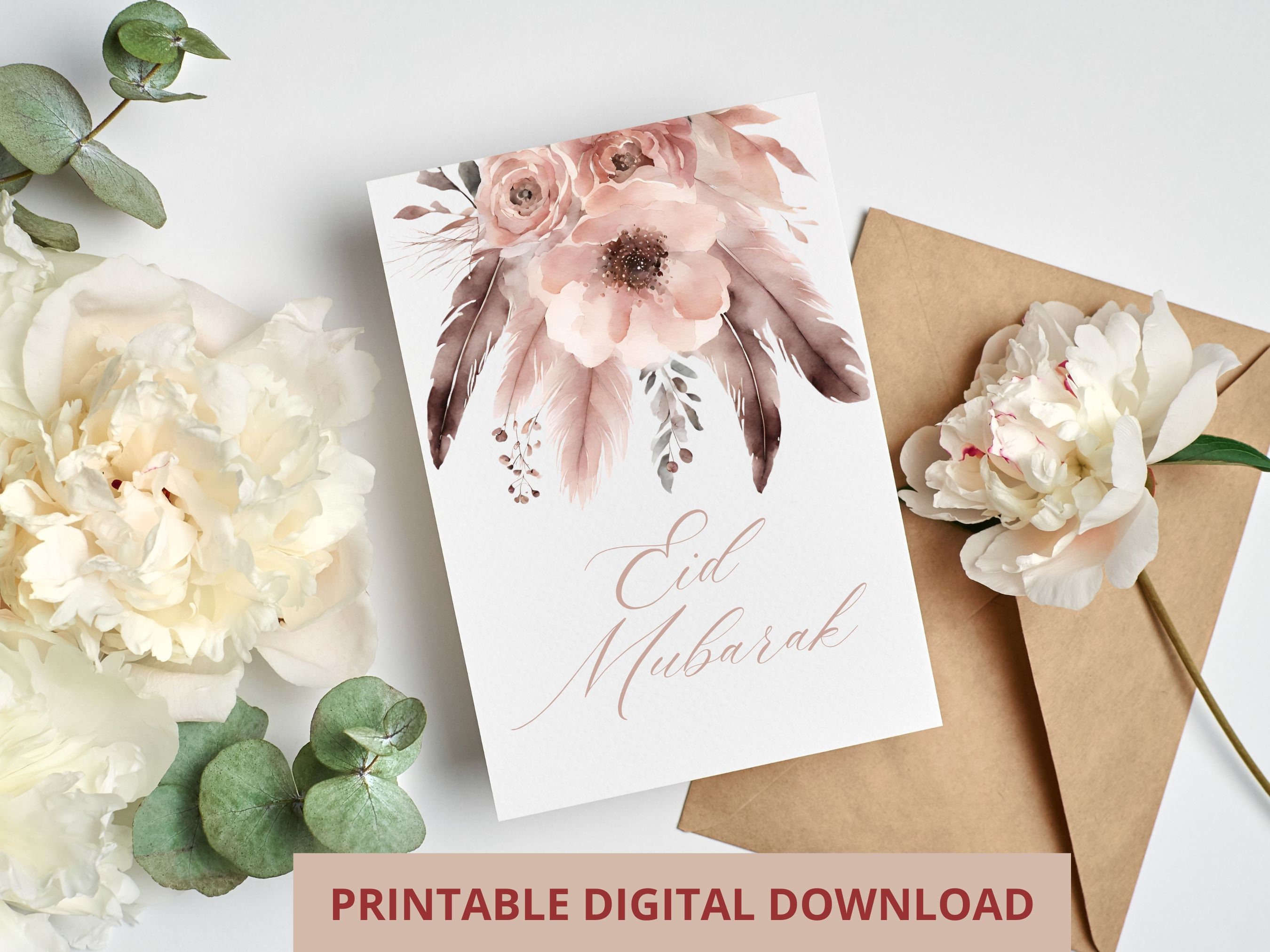 Eid Mubarak Card Printable, Eid Card Digital, Eid Greeting Card, Eid ...