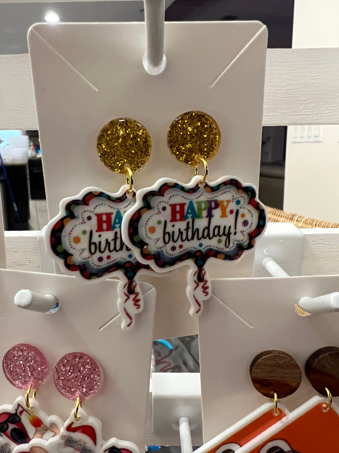 Happy Birthday Earrings - Etsy