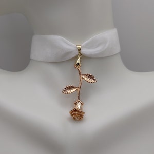 Coquette Elegant Gold Rose Choker, White Velvet - Etsy