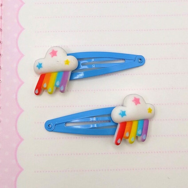 Rainbow Hair Clips - Etsy