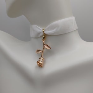 Coquette Elegant Gold Rose Choker, White Velvet - Etsy