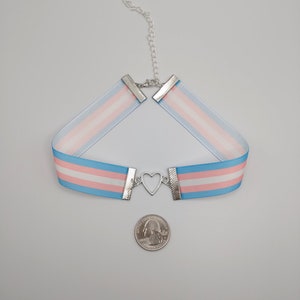 Trans Pride Flag Heart Choker, Lgbtq Transgender, Pastel - Etsy