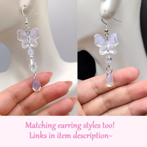 Dreamy Fairycore Teardrop Necklace, Butterfly, Ethereal, Fairy, Flower ...