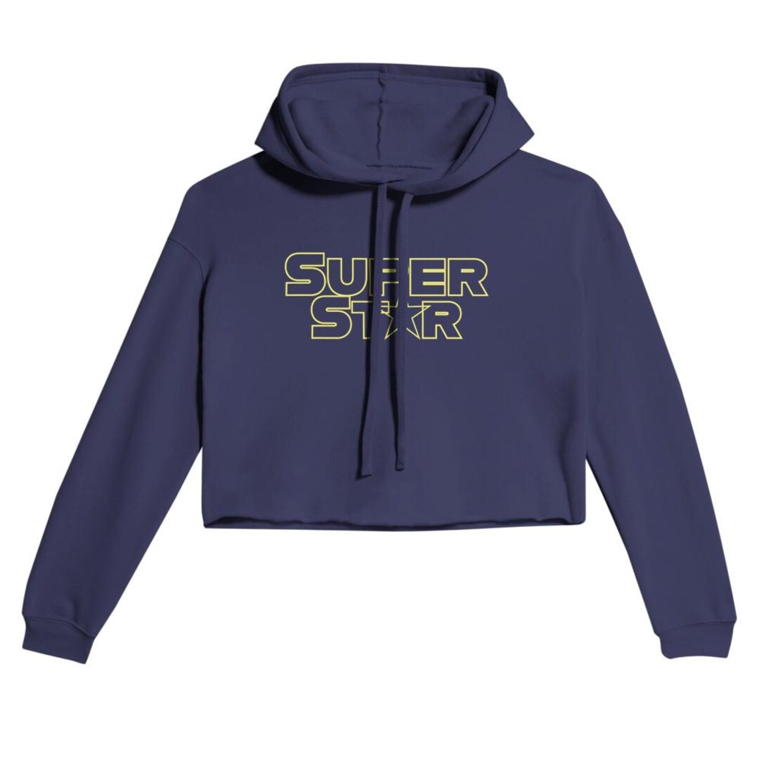 Super Star Superstar Fashionable Women's Cropped Hoodie With Star Logo ...