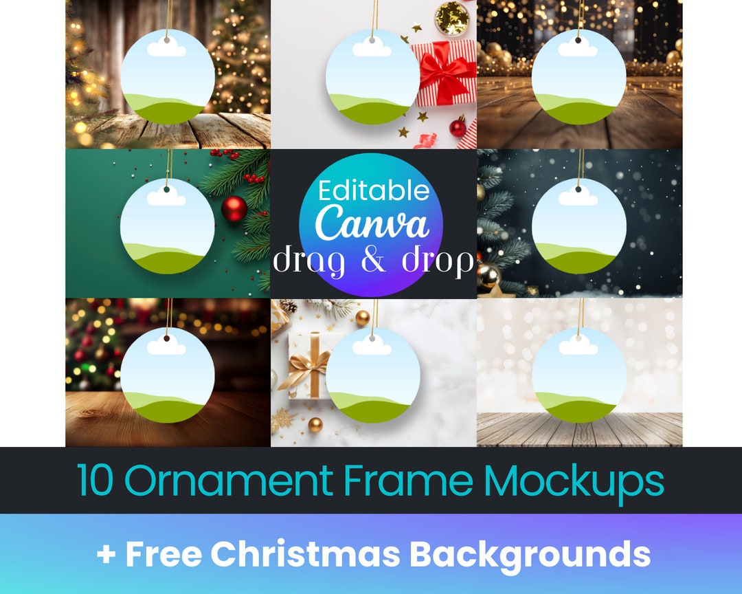 10 Customizable Drag and Drop Christmas Ornament Canva Smart - Etsy UK
