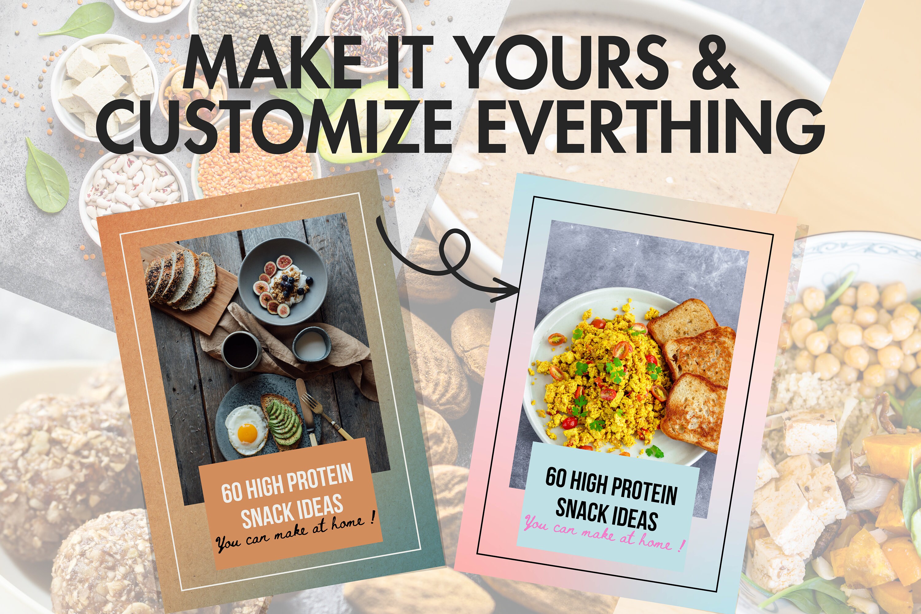 High Protein Snack 60 Ideas E-book : Canva Template (PLR Commercial Use ...