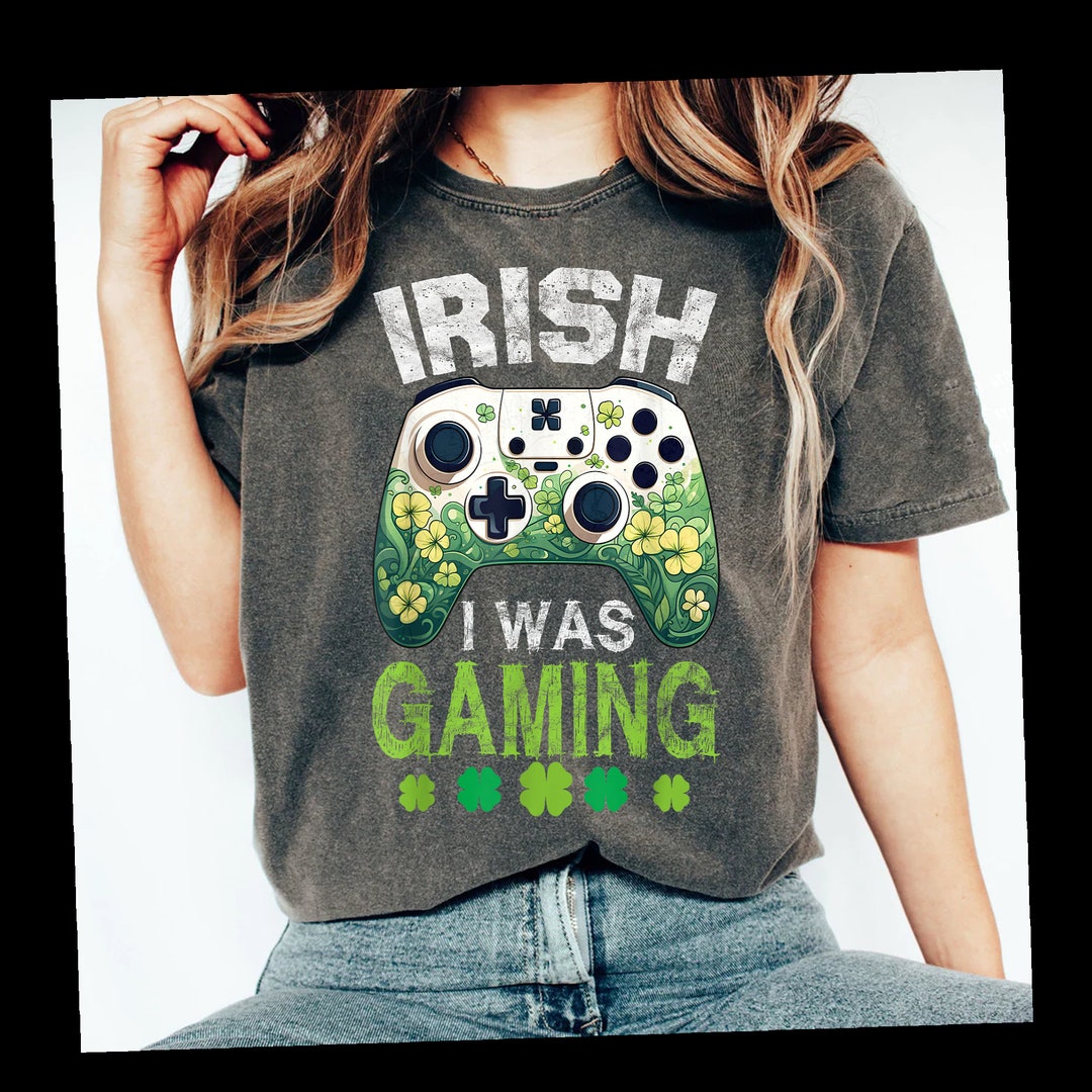 Irish I Was Gaming Funny St Patrick's Day Gamer Shamrock T-shirt1112 - Etsy