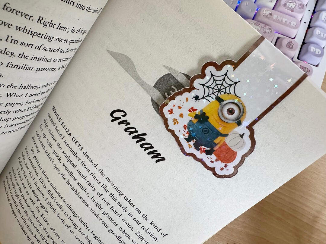 Cute Fall Minion Magnetic Bookmark, Kawaii Minion, Halloween Minion ...