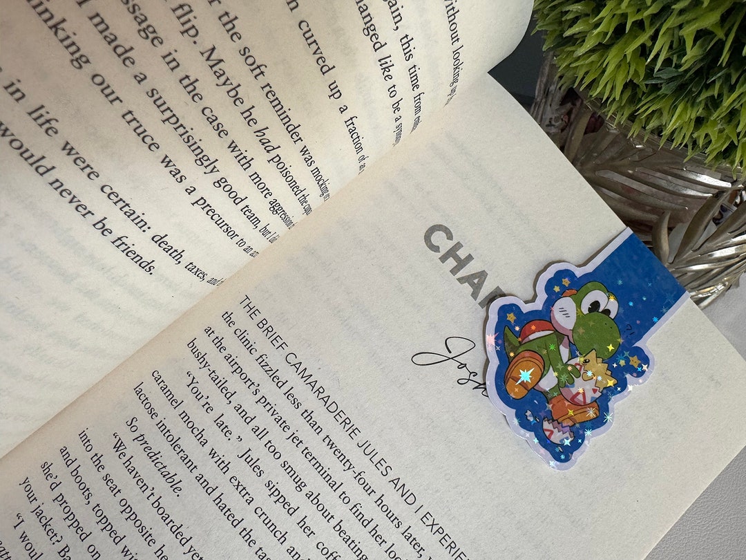 Kawaii Yoshi Magnetic Bookmark, Book Lover, Cute Cartoon Bookmark ...