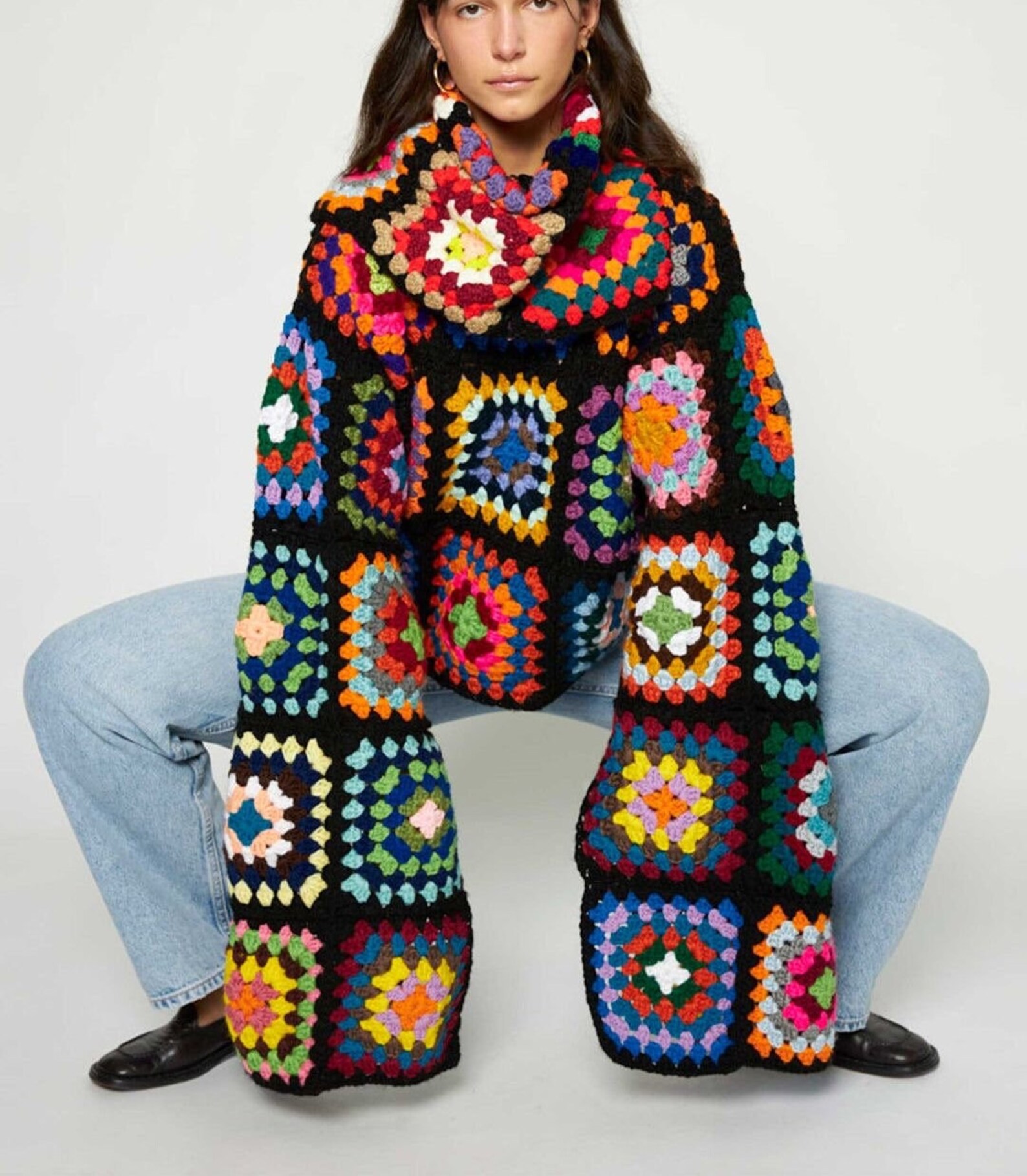 Crochet Turtleneck Sweater Mochi Granny Square Sweater - Etsy