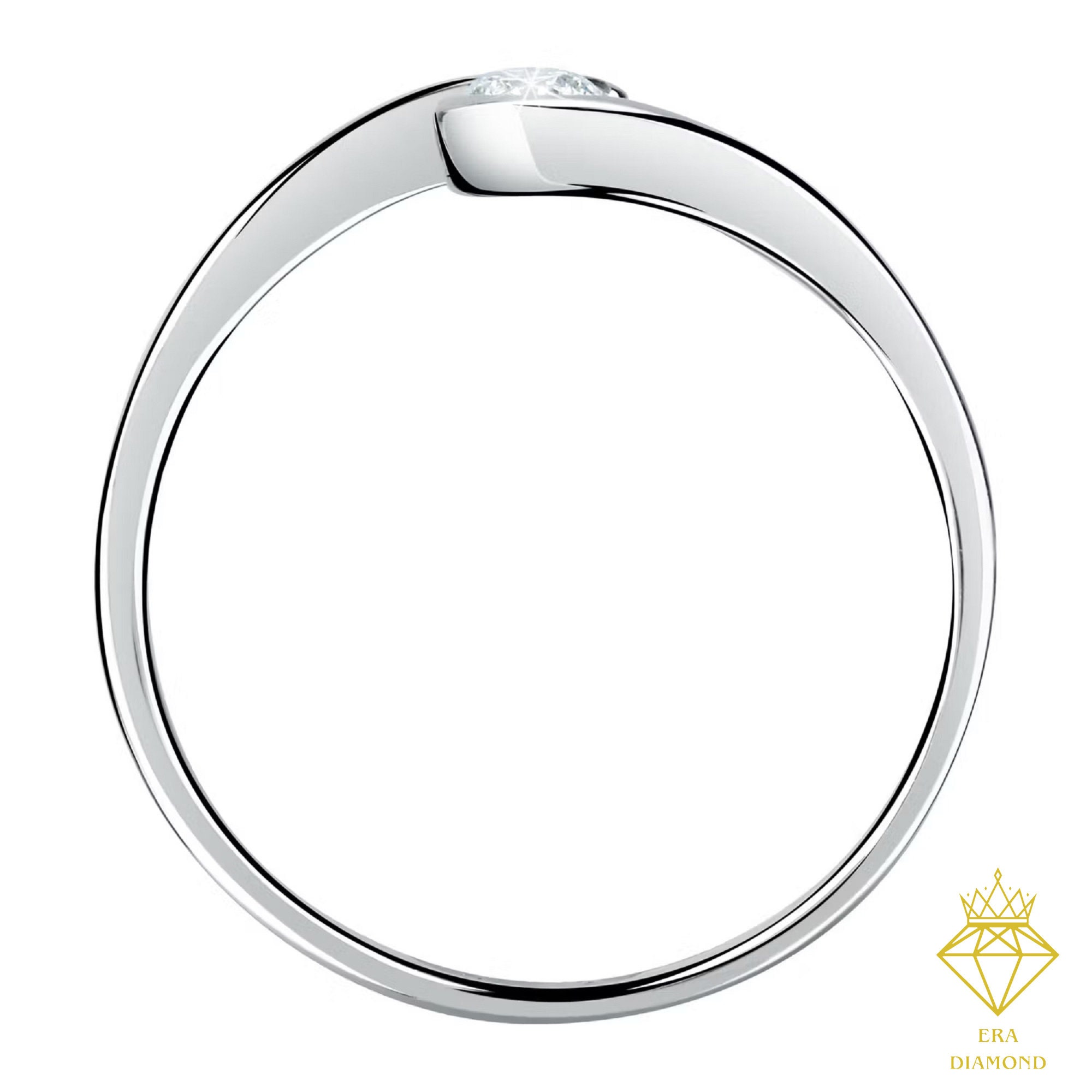 Diamond Open Wrap Ring / 10k Solid Gold Stackable Ring for Bride / Open ...