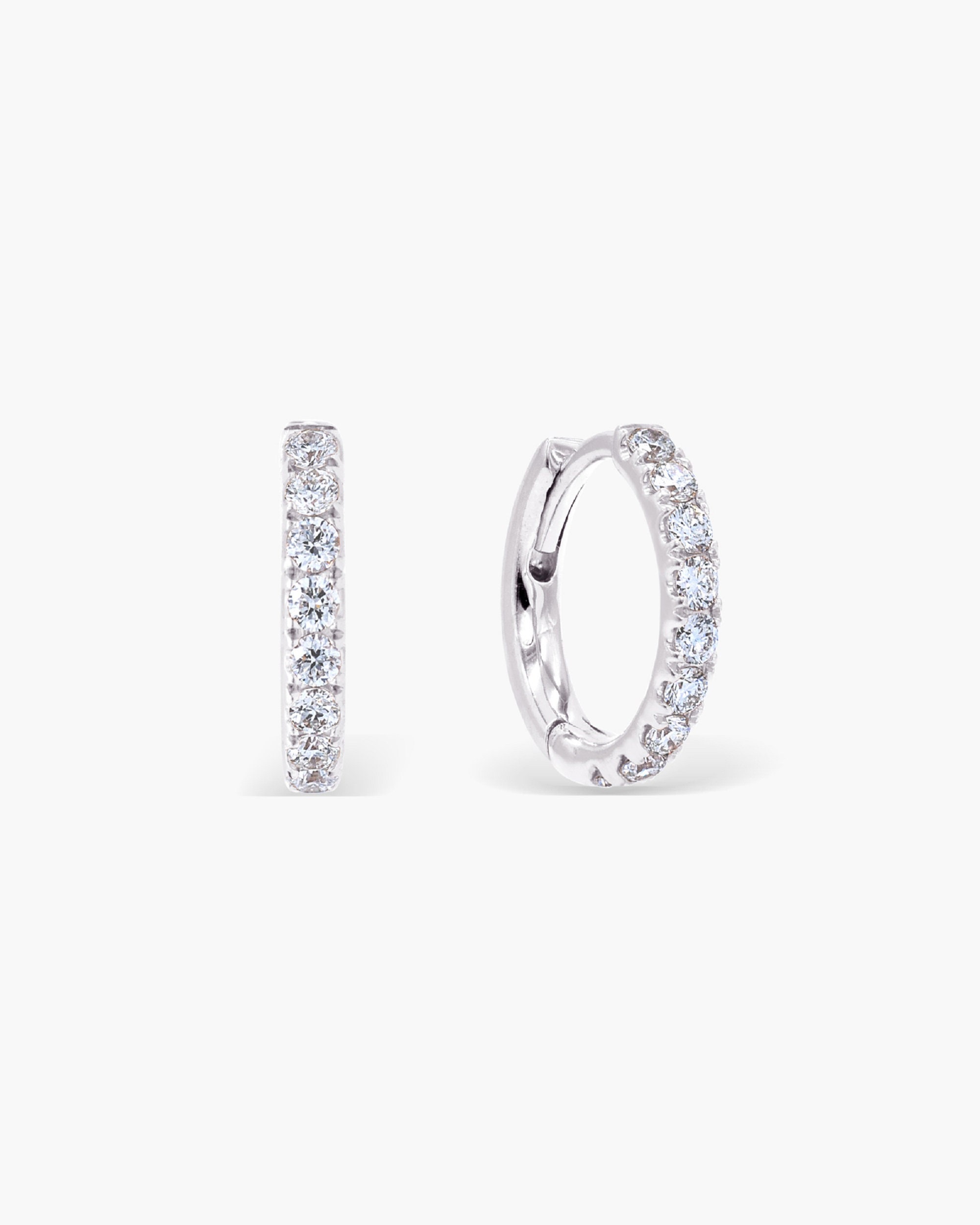 Petite Pave Diamond Hoops Fully Eternity Diamond Dome - Etsy