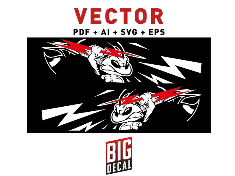 Bee and Lightning Digital Vector File Design Ai-svg-pdf-eps Format - Etsy