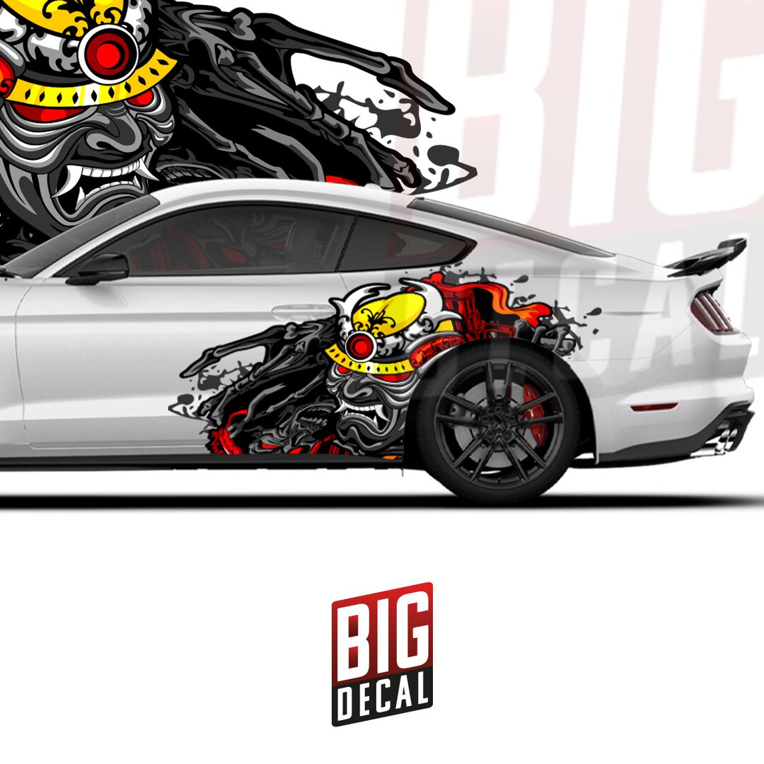 Japanese Samurai Art Wrap Decal Universal Car Wrap Anime Car Wrap Decal ...