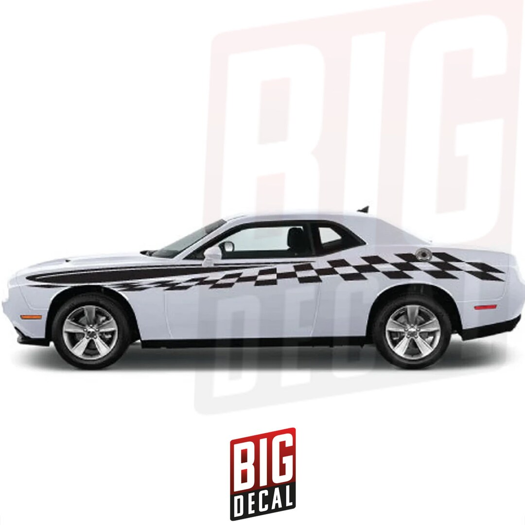 Race Racing Checkered Flag Swoosh Design Camper Tribal Door Side Pickup ...