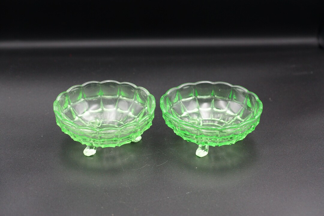 Pair of Art Deco Uranium Glass Bowls - Etsy