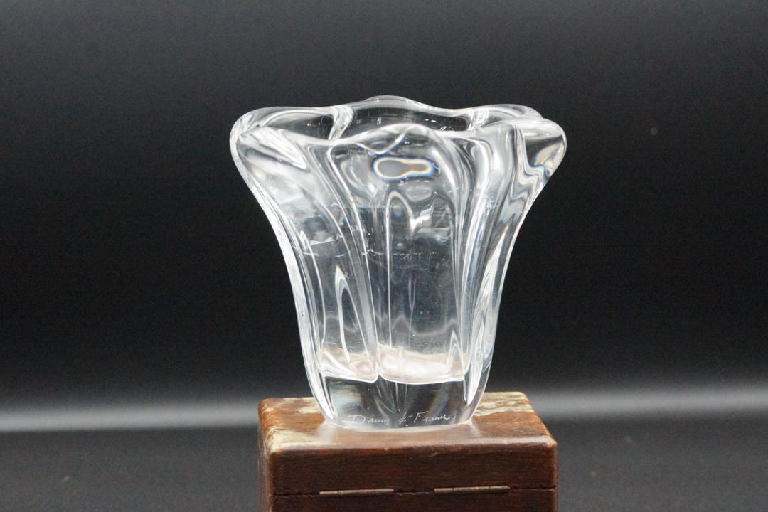 Small Daum France Clear Glass Vase C1950s - Etsy