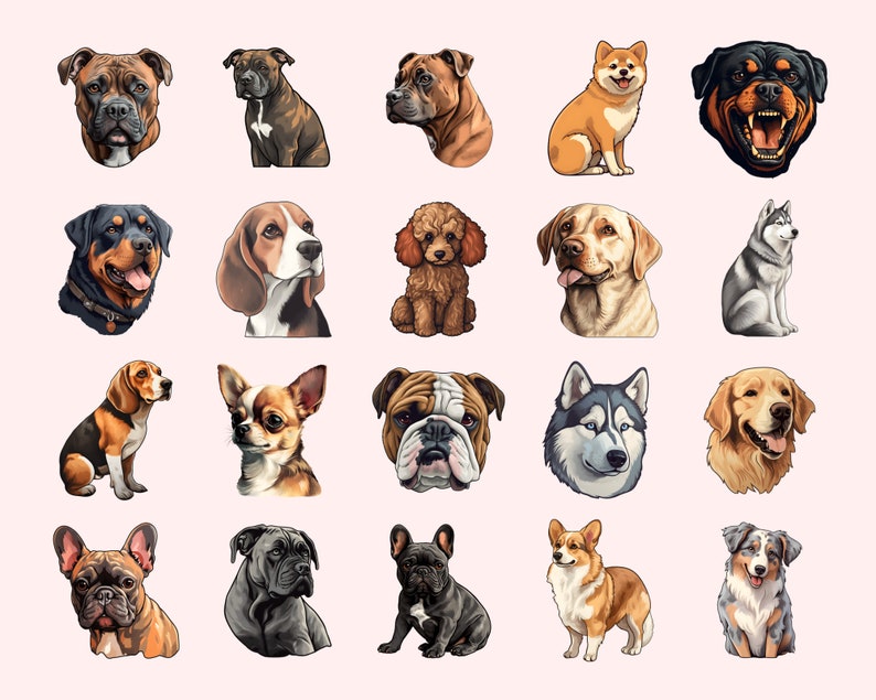 Dog Stickers Pack, Random Dog Digital Stickers, Cute Pet Stickers Pack ...
