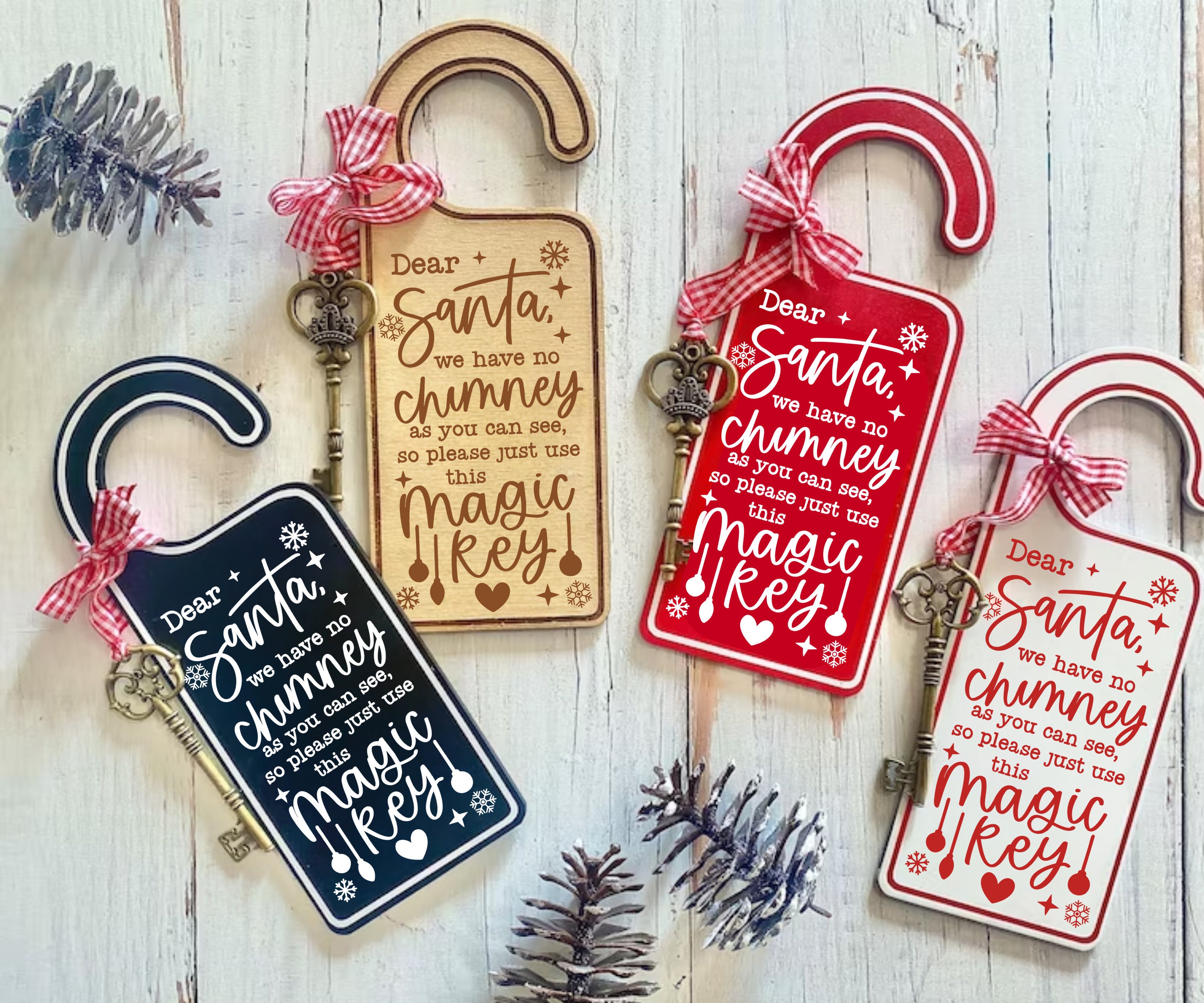 Santa Magic Key Door Hanger Svg Christmas Door Hanger Svg Etsy Uk