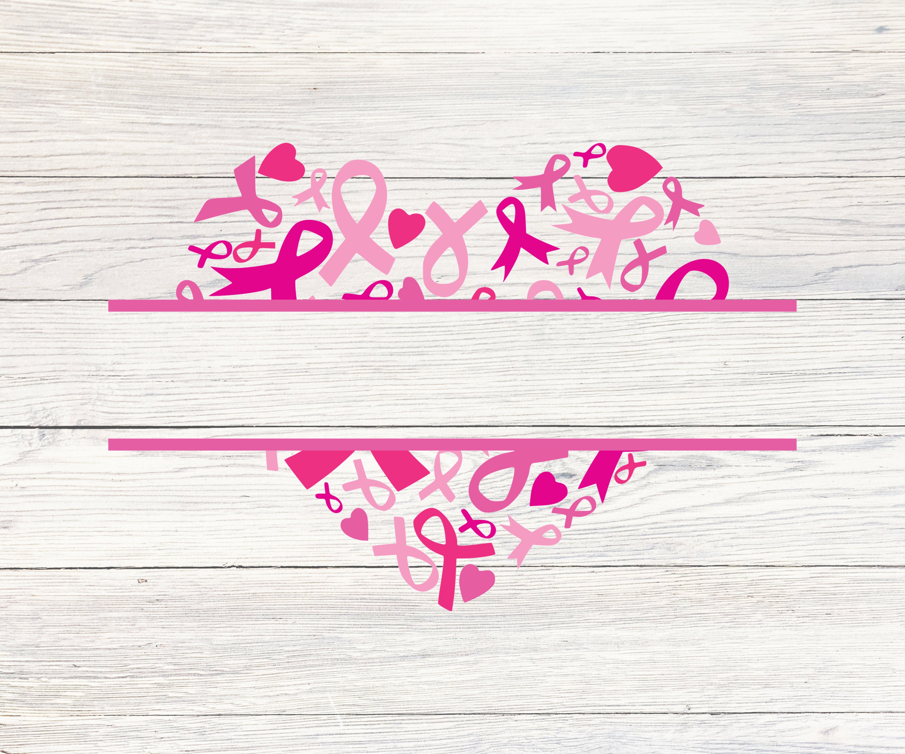 Pink Cancer Ribbon Monogram Svg Awareness Ribbon Svg Heart - Etsy