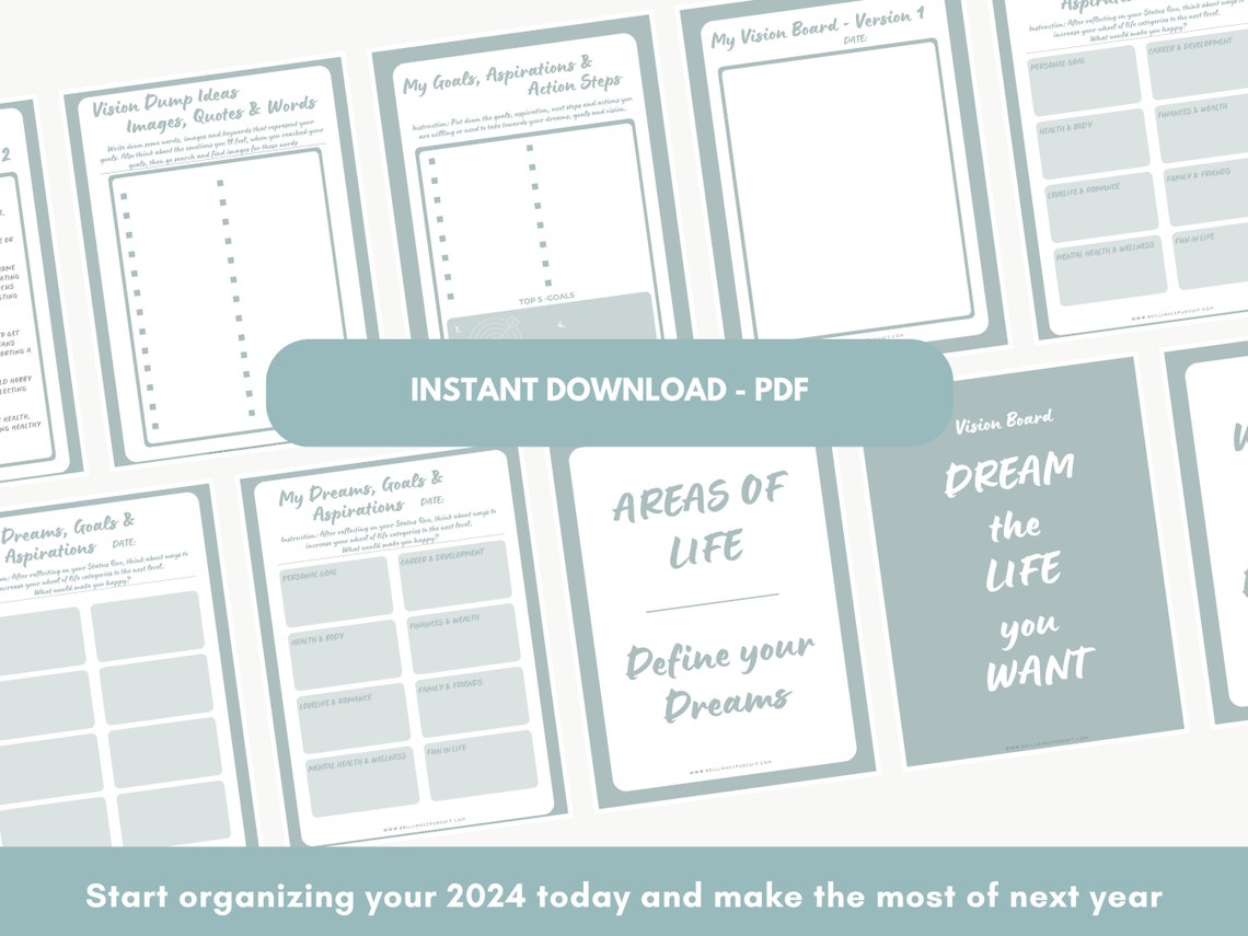 Vision Board Bundle With Techniques to Set Your Visions and Goals for ...
