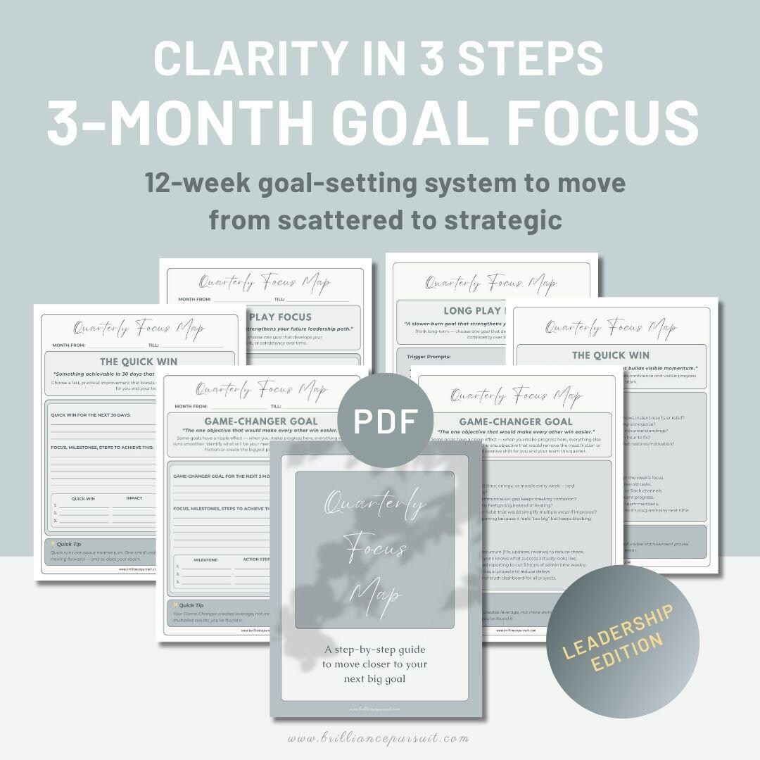 12-week Goal Planner: Leadership Focus Map (PDF) With Inspirational ...