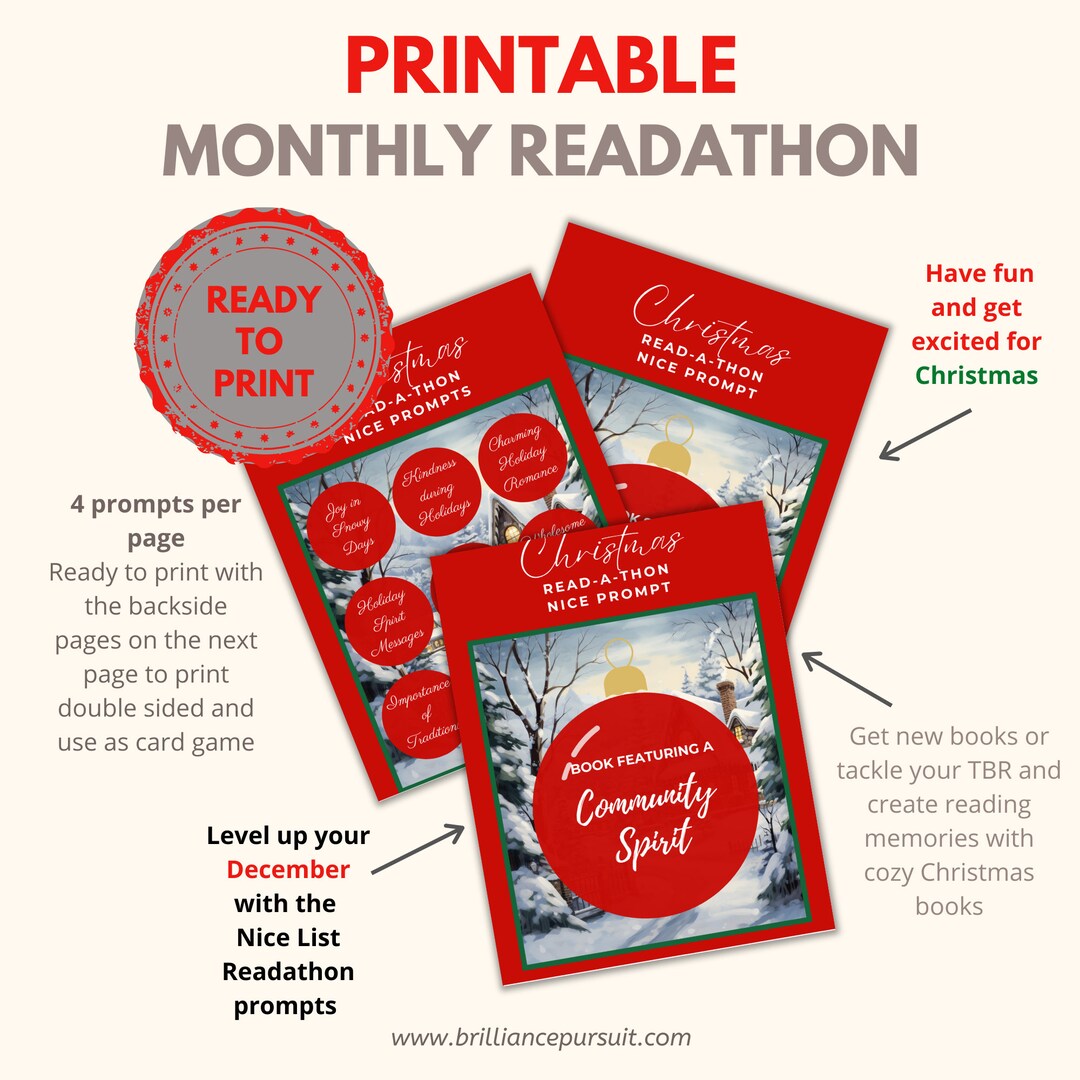 Christmas Reading Challenge Card Game: Nice List Edition (printable PDF ...