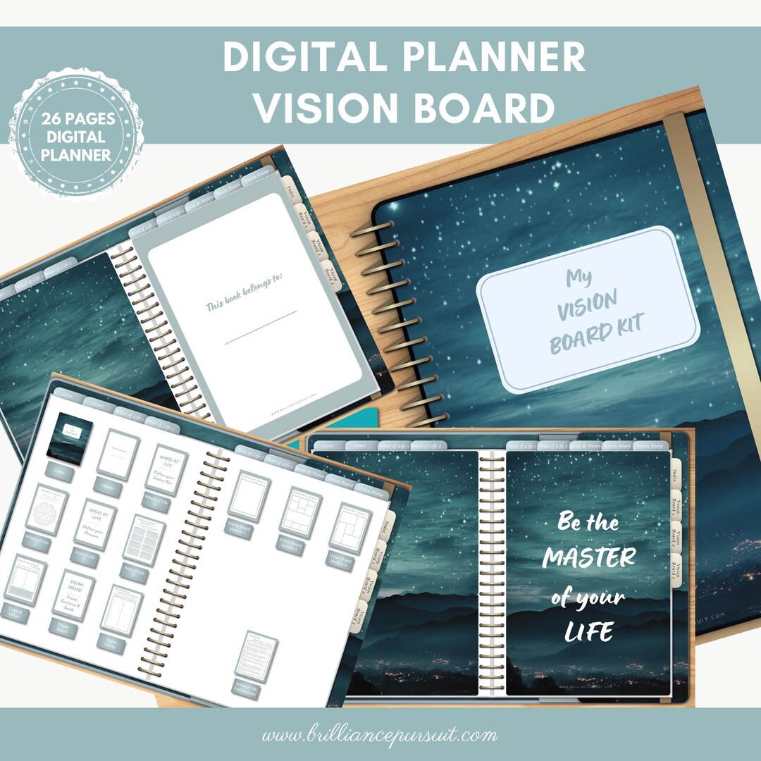 Digital Vision Board Kit Planner: Empower ADHD Dreams With Fully ...