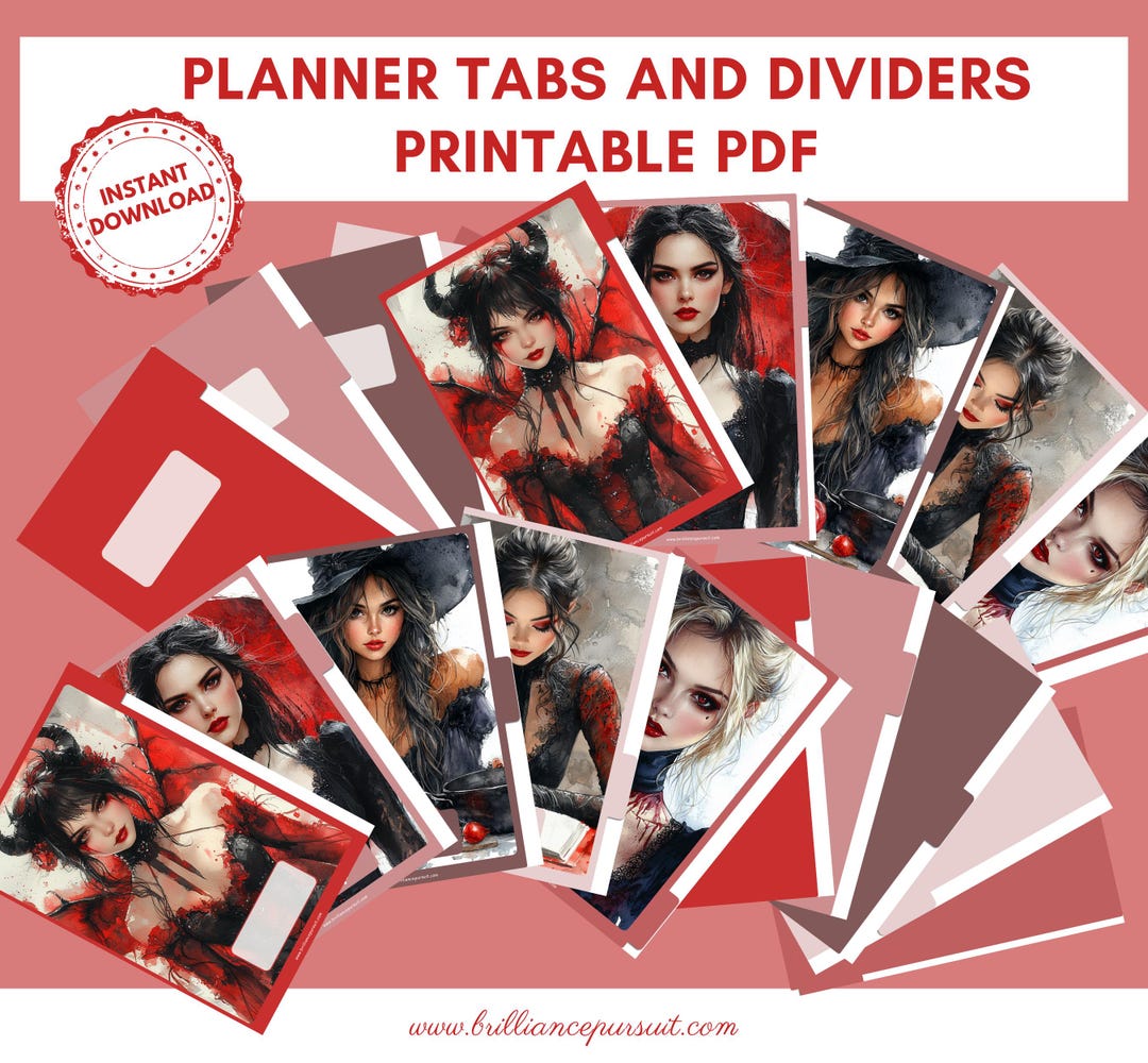 A5 Dark Academia Printable Planner Inserts: Adhd-friendly Tabs ...
