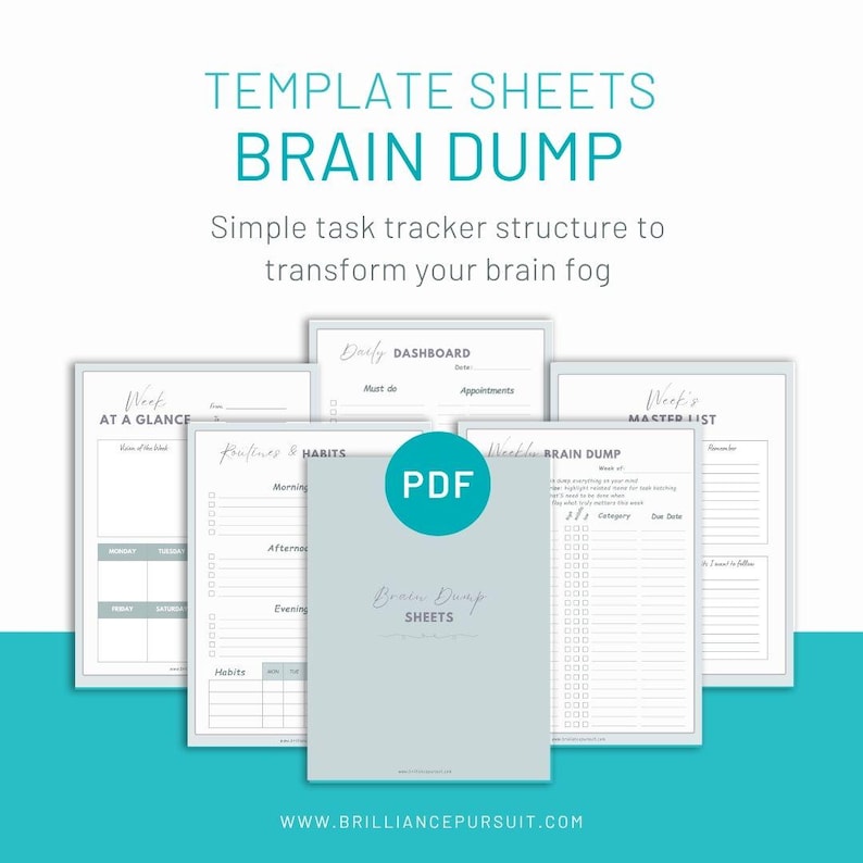 Editable ADHD Brain Dump Planner: Daily Task Tracker, Productivity ...