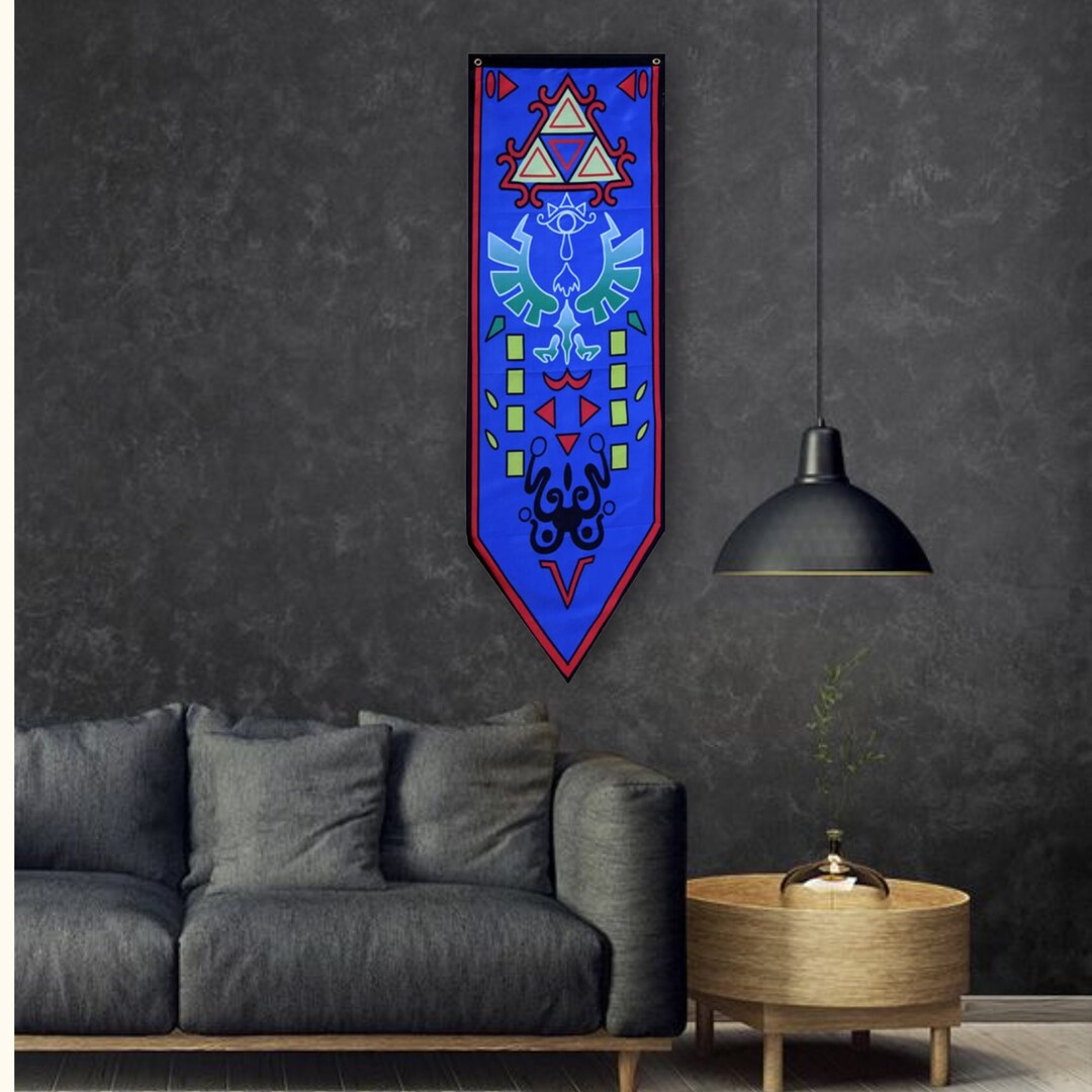 Hylian Shield Banner Flag Gaming Wall Hanging, Cloth Decor Loz, Link ...