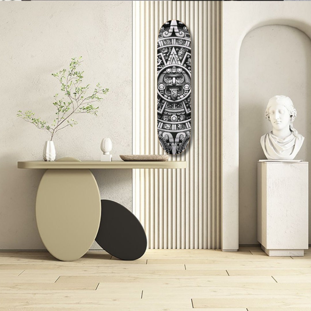 Aztec Wall Art High Quality Real Walnut Skateboard Wall Hanging Room ...