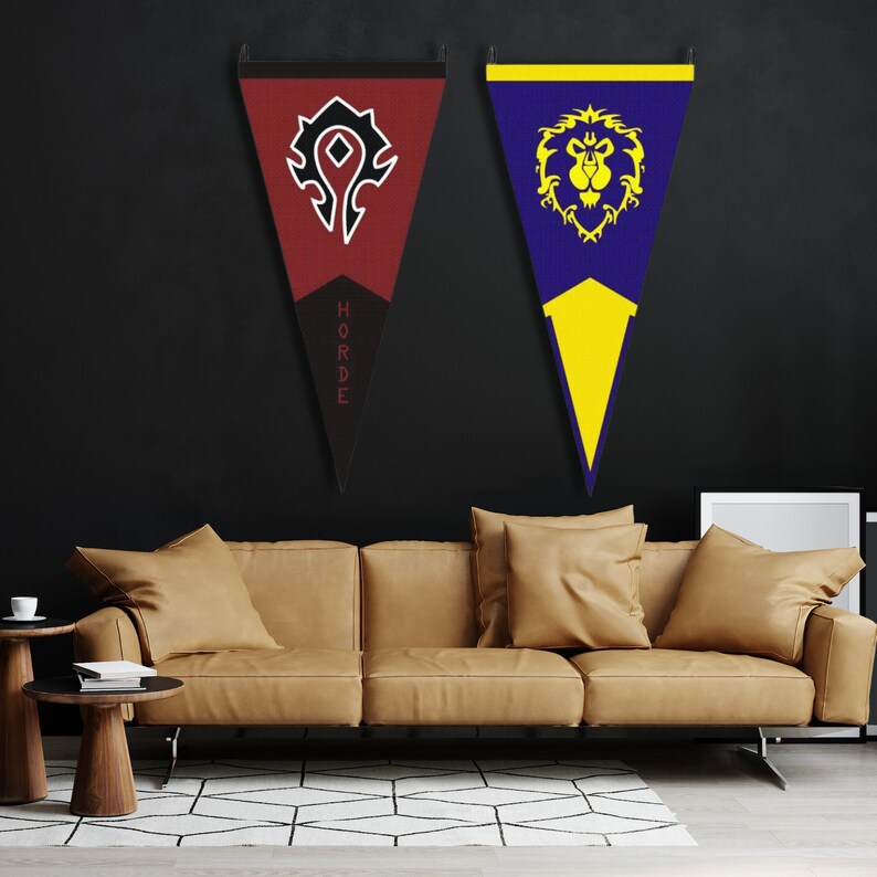 World of Warcraft Gaming Banner Flag Cloth Curtain Hanging Party Decor ...