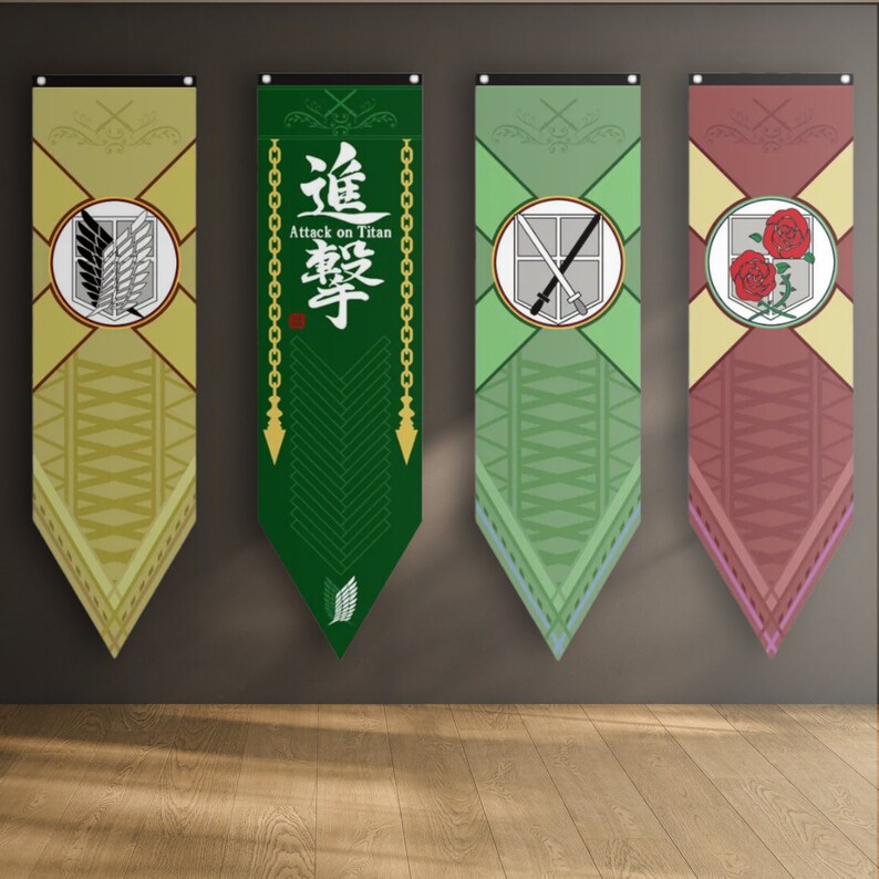 Attack on Titan Anime Banner Flag Cloth Curtain Hanging Poster Party ...