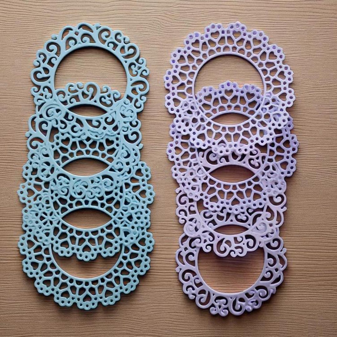 Delicate Frame Die-cuts: Baby Blue & Pinkish Violet, Scrapbooking ...