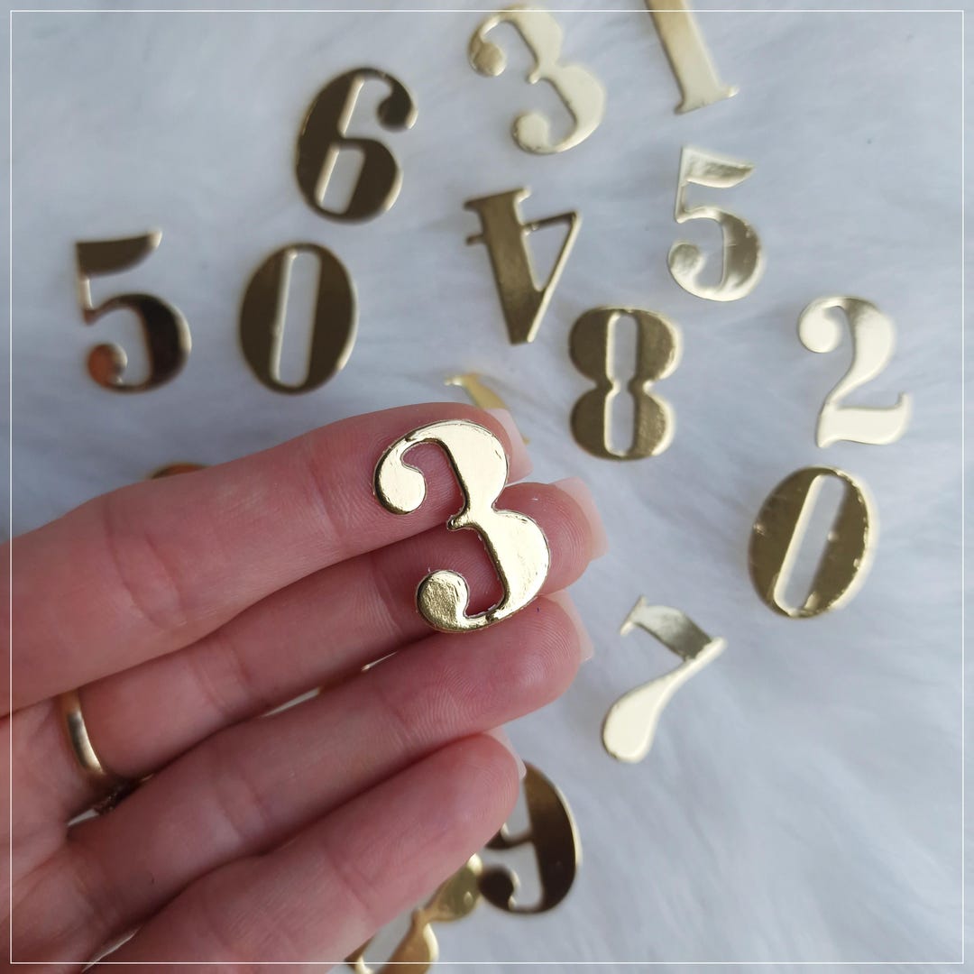 Gold Silver Mirror Ivory Paper Number Die Cuts - 20pc Craft Set 2+1 ...