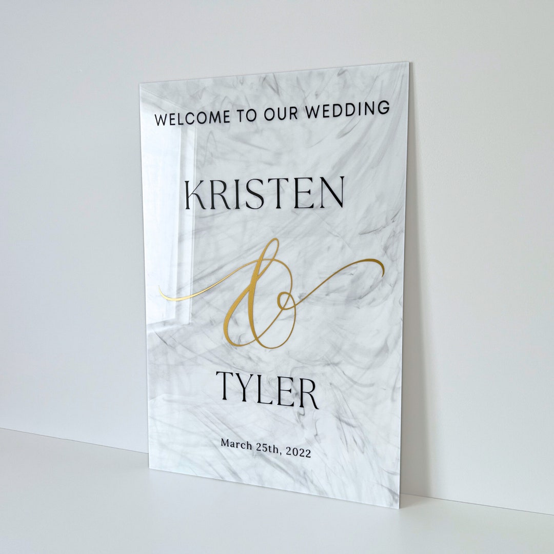 Marble Wedding Sign Wedding Welcome Sign Acrylic Wedding Sign ...