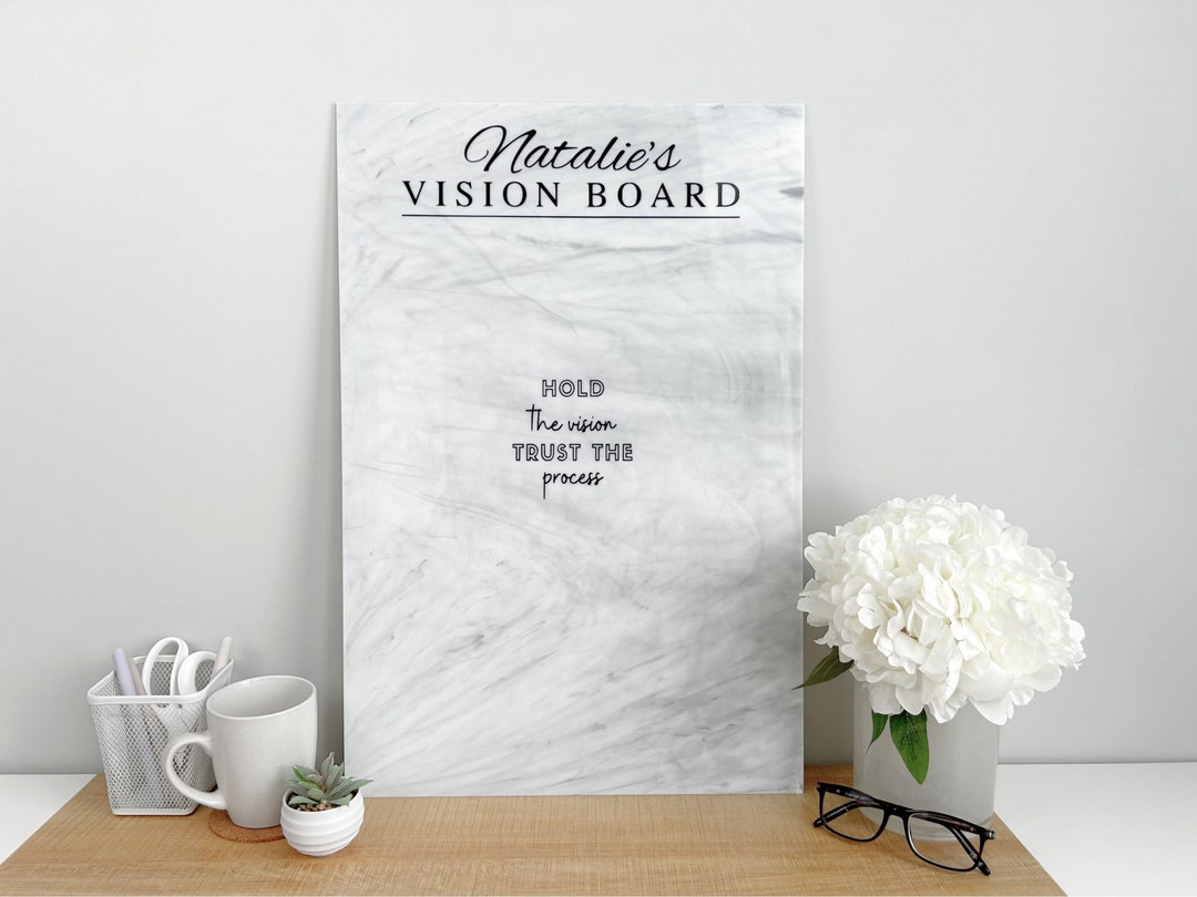 Personalized Vision Board | Vision Board | Marble | Acrylic Sign | Goal ...