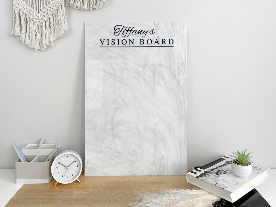 Marble Acrylic Vision Board Vision Board Dry Erase Board Custom Sign ...