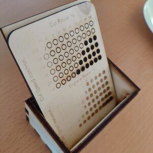 Material Test Card Lightburn Test Pattern Test Grid Cut Cutting Engrave ...