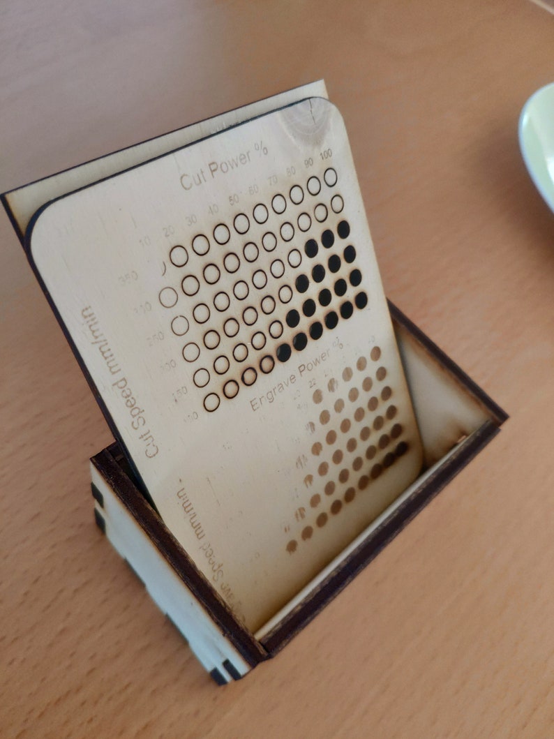 Material Test Card Lightburn Test Pattern Test Grid Cut Cutting Engrave ...