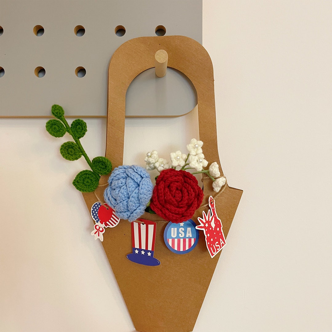Independence Day Bouquet,crochet Flower, Crochet Bouquet, Handcrafted ...