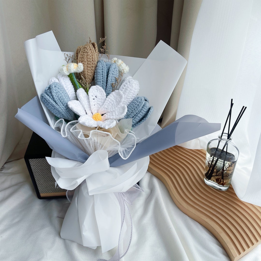 Handcrafted Crochet Flower Bouquet, Tulip, Graduation,eternal Gift of ...