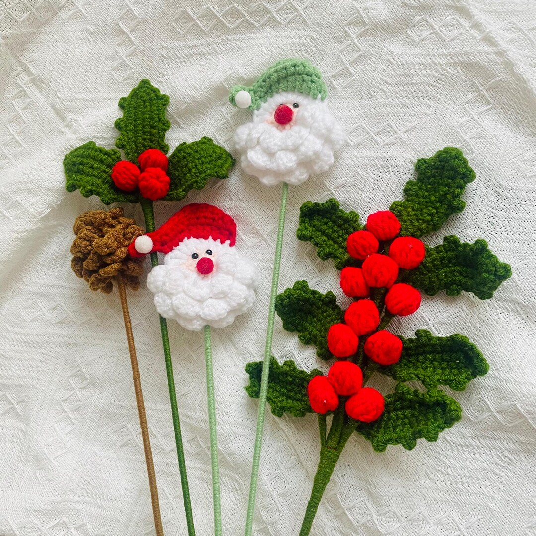 Crochet Santa, Handmade Bouquets, Flower Arrangements, Gifts for Her ...