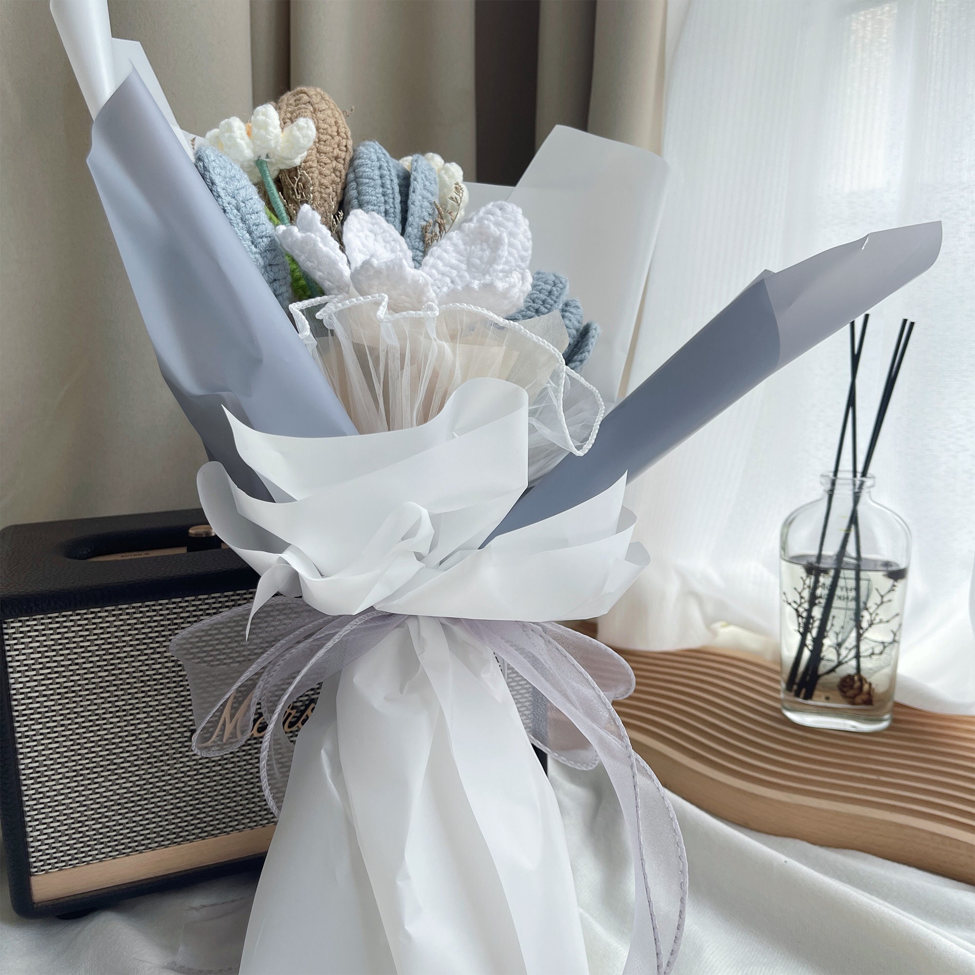 Handcrafted Crochet Flower Bouquet, Tulip, Graduation,eternal Gift of ...