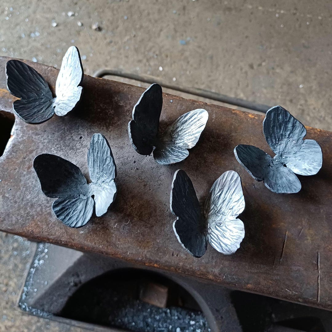 Forged Steel Butterfly, Textured, Plant Pot Friend - Etsy