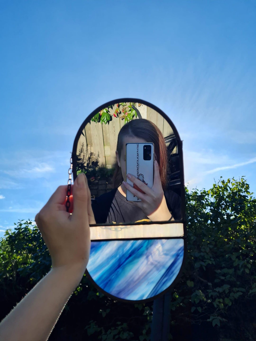 Half Mirror Stained Glass Art - Etsy